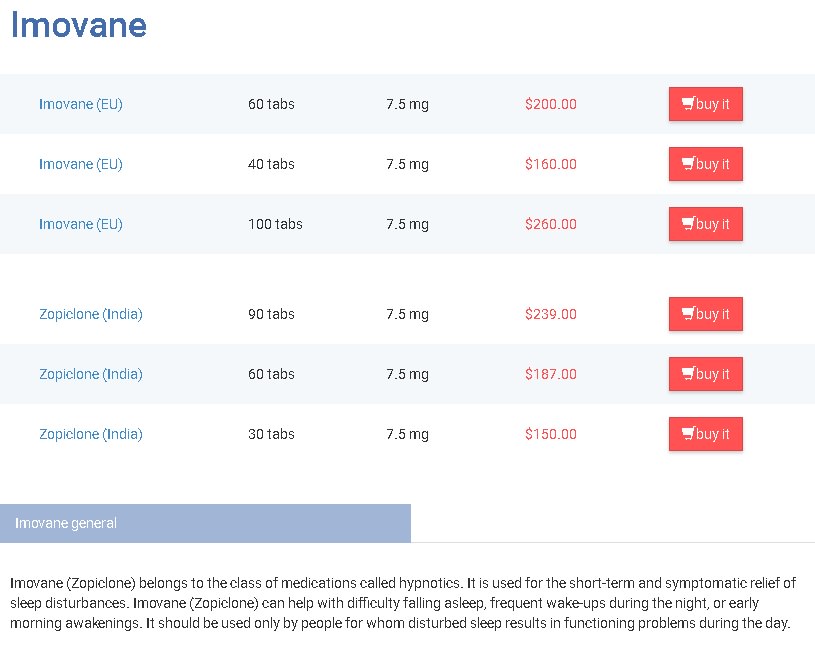 Imovane 7.5 prix — payer avec visa sur Internet